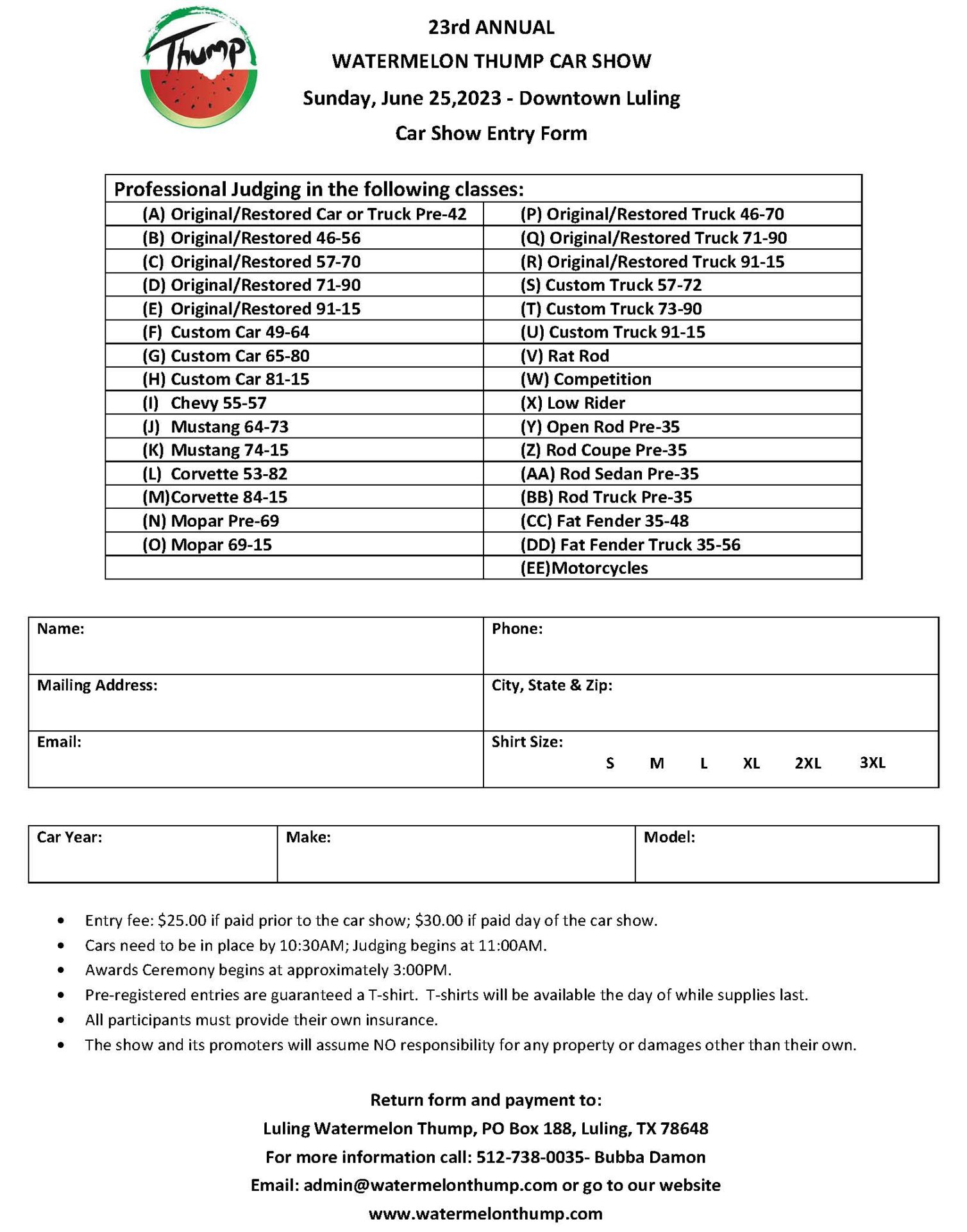 Car Show Download – Luling Watermelon Thump